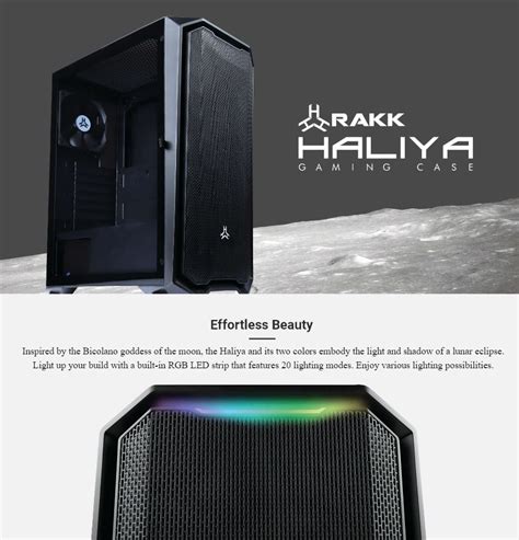Narito Online Shop Rakk Haliya Atx Gaming Case Black Rakk Mid Tower Tempered Glass Computer