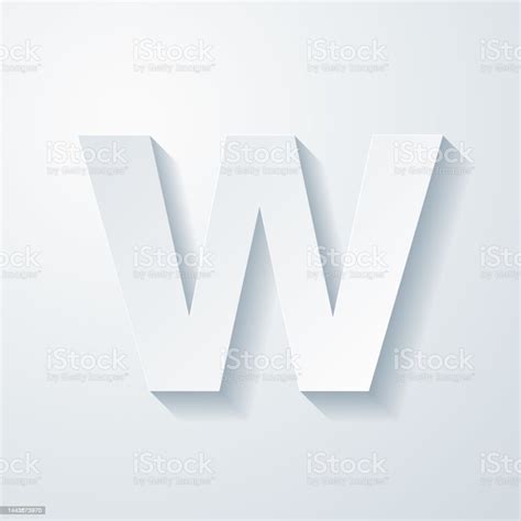 편지 W 빈 배경에 종이 자르기 효과가 있는 아이콘 3차원 형태에 대한 스톡 벡터 아트 및 기타 이미지 3차원 형태 개념 공란 Istock