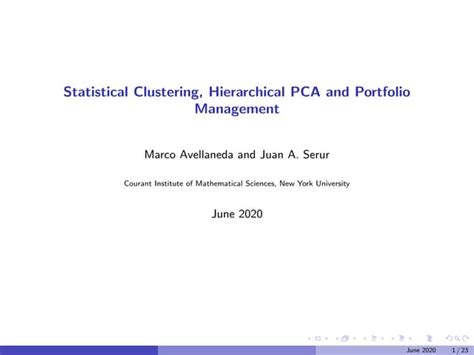 Statistical Clustering And Portfolio Management Ppt
