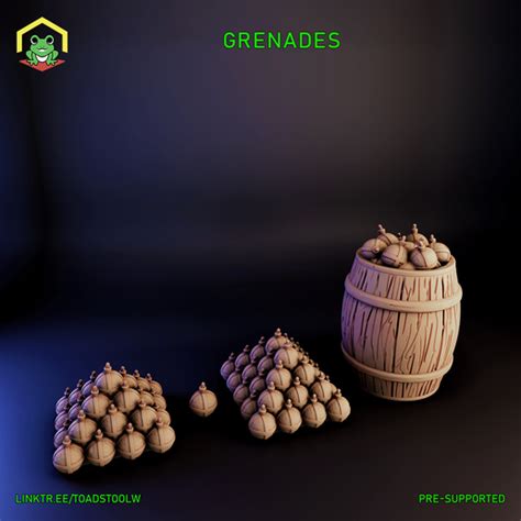 🦸 Grenade Set・ Stl File For 3d Printing・cults