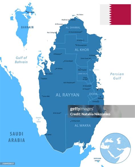 Qatar Detailed Map With Regions And Cities Of The Country High Res