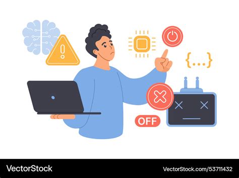 control and refusal to use ai services tiny man vector image