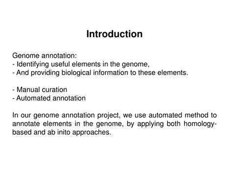 Ppt Genome Annotation Powerpoint Presentation Free Download Id 9569051