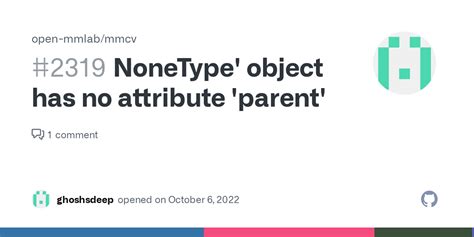 NoneType Object Has No Attribute Parent Issue Open Mmlab Mmcv GitHub