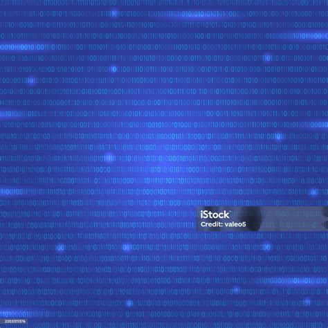 Vector Digital Data Technology Concept Blue Binary Data Software Programming Code Texture Random
