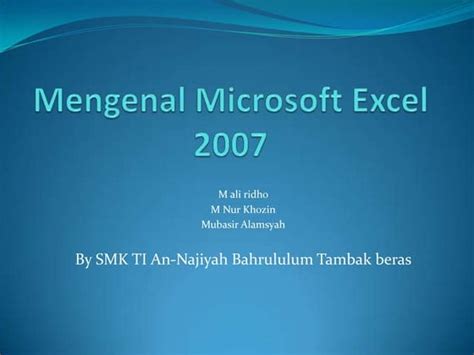Rangkuman Microsoft Word Dan Excel 2007 Ppt