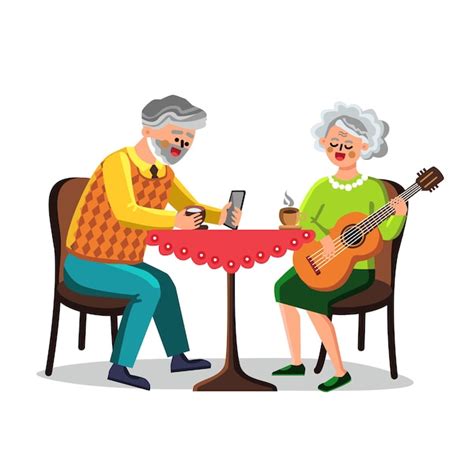Clipart Senioren Handykurs Vektoren Und Illustrationen Zum Kostenlosen