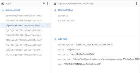 Stripe For Web Two Customers One Firebase User Rflutterflow