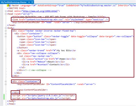 Bootstrap With Asp Net Web Forms Step By Step Without Nuget Package My Tec Bits