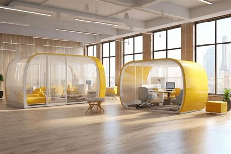 Collaborative Workspace With Movable Furniture And W Premium Ai Generated Image