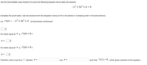 Solved Use The Intermediate Value Theorem To Prove The Chegg