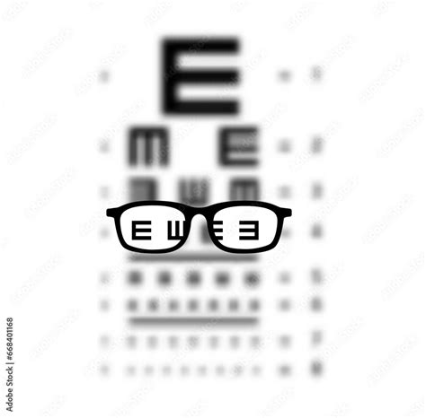 Glasses Optician In E Chart Eye Test Blurred Vision Of Eyesight
