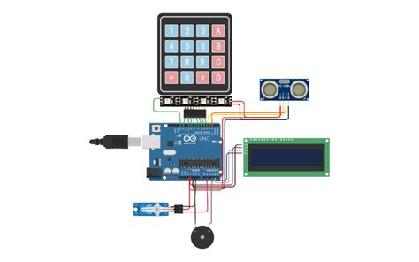 Circuit Design Password Based Door Lock Tinkercad