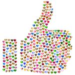 Prismatic Hearts Thumbs Up Silhouette 5 Free Svg
