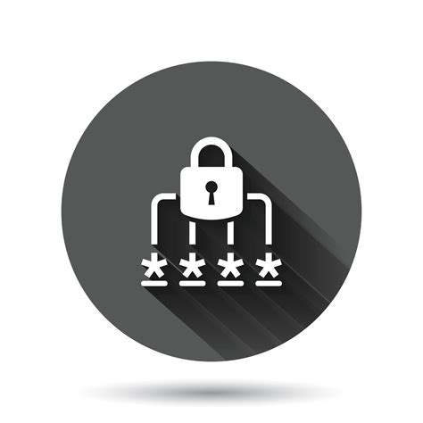 Login Icon In Flat Style Password Access Vector Illustration On Black Round Background With