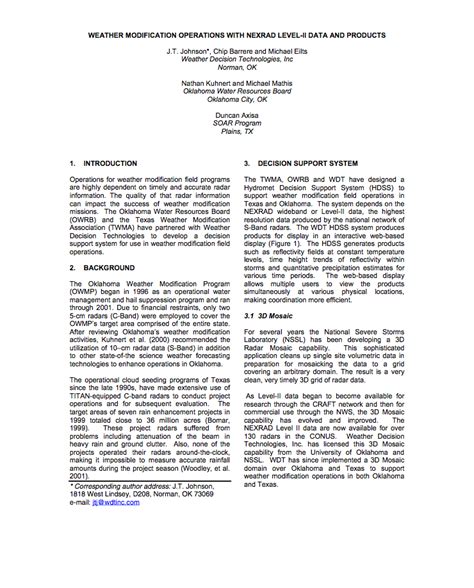 Weather Modification Operations With Nexrad Level Ii Data And Products