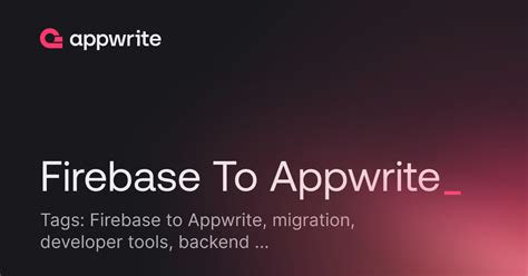 Firebase To Appwrite Threads Appwrite