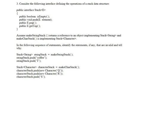 Solved 1 Write A Generic Static Method That Takes A Stack