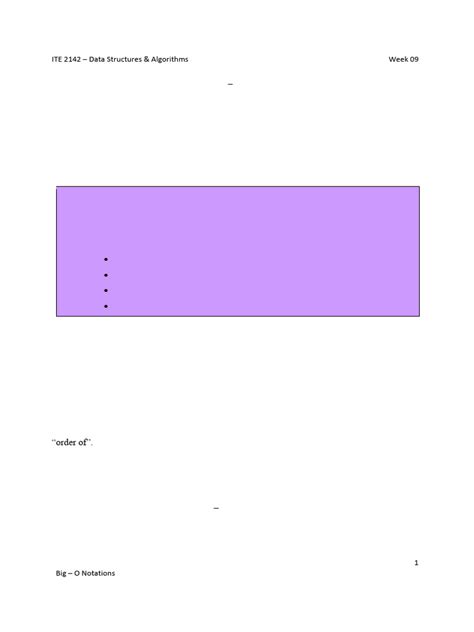 Analysis Of Performance Using Big O Notation Pdf Mathematical