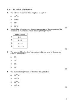 IB DP Physics Question Book Topic Measurement SL Last Exams