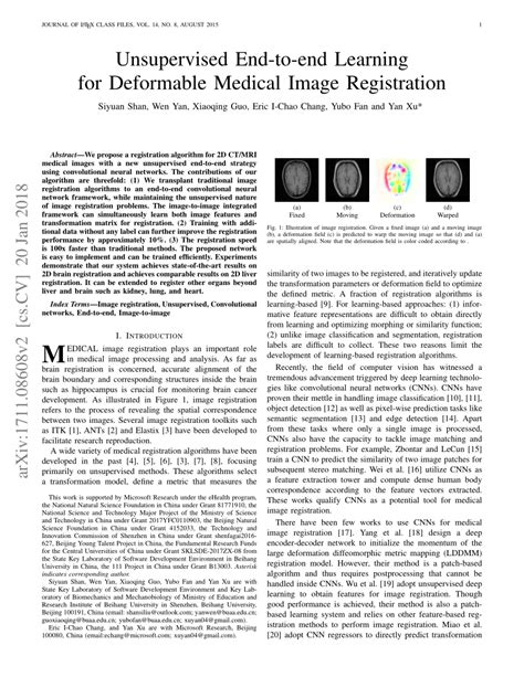 Pdf Unsupervised End To End Learning For Deformable Medical Image