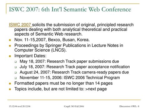 Ppt Cmpe 583 Web Semantics Theory And Practice Discussion Owl