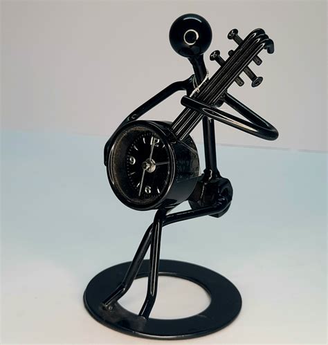 Novelty Metal Art Guitarists Alarm Clock