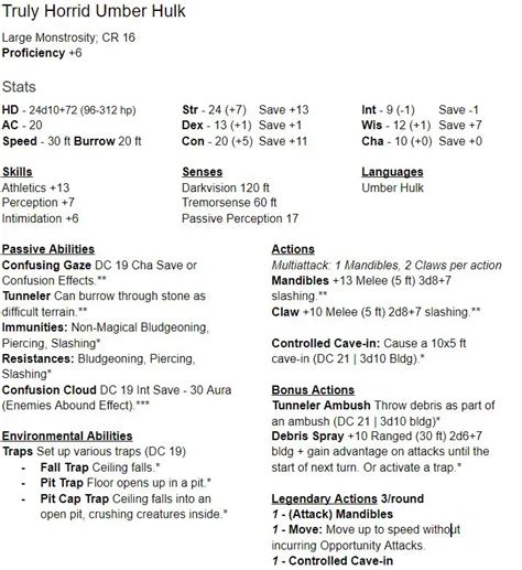 Umber Hulk Evolving Monsters Dandd 5e Dm Workshop Flutes Loot