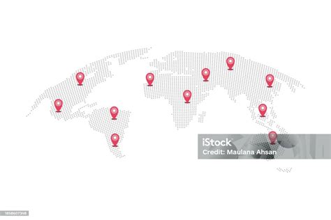 World Map With Pins Pointers Mark Vector Illustration Stock Illustration Download Image Now