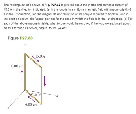 Solved The Rectangular Loop Shown In Fig P Is Pivoted Chegg