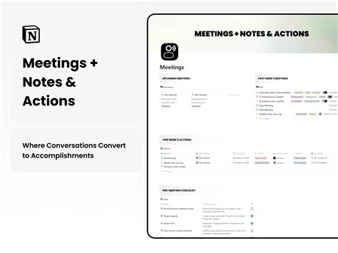 free notion meetings notes and actions template best notion templates