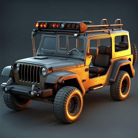 Premium Ai Image Create 3d Gaming Model Of Jeep With Gun