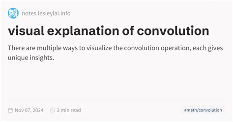 Visual Explanation Of Convolution Lesleys Digital Garden