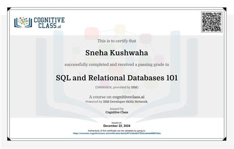 Sneha Kushwaha On Linkedin Sql Dataskills Ibm Cognitiveclass