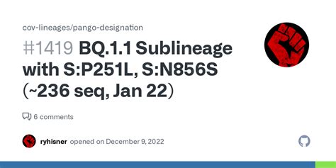 Bq11 Sublineage With Sp251l Sn856s ~236 Seq Jan 22 · Issue