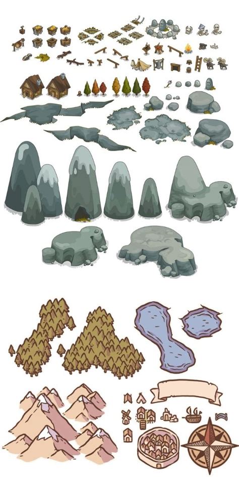 2d Fantasy Map Assets For Medieval Rpg Game