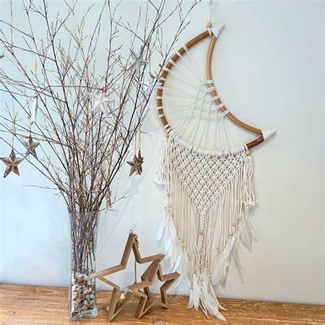 Macrame Crescent Moon 60cm Dia Beach House Shop