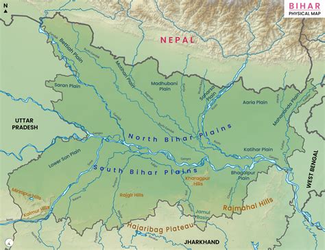 Bihar Physical Map Upsc