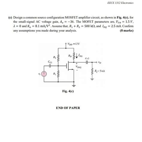 Common Source Mosfet Amplifier Analysis Paper