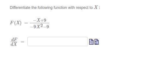 Solved Differentiate The Following Function With Respect To