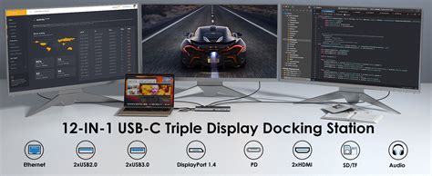 Amazon Com WAVLINK USB C Docking Station USB C Dock Triple Display PD