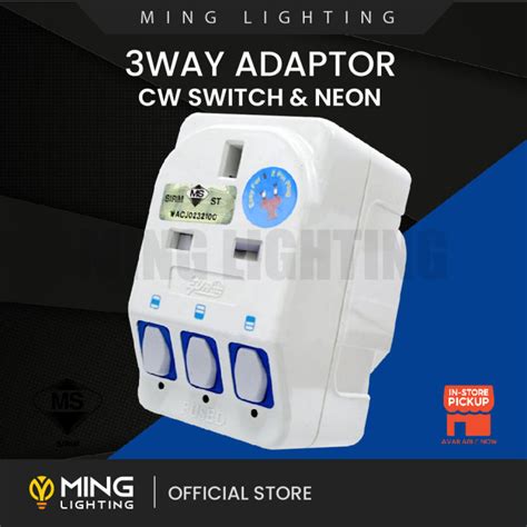 Sirim 3 Way Multiple Adaptor Individual On Off Switch 13a Adapter 3 Pin Socket Plug W Neon