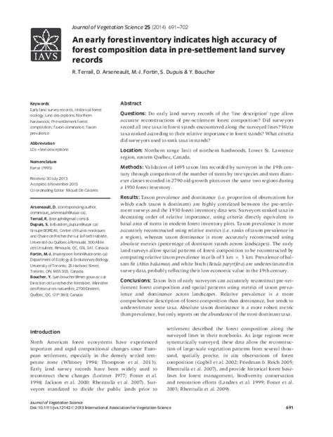 pdf an early forest inventory indicates high accuracy of forest