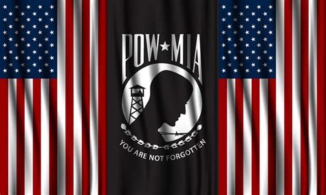 National Pow Mia Recognition Day Flags Banner Design Background With Us