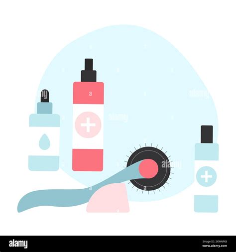 Vector Image Of Various Skincare Products And A Roller For Facial
