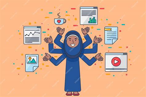 Premium Vector Programmer At Work Arab Female Seo Specialist Coding