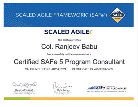 Colonel Ranjeev K Babu Vsm On Linkedin Safe Scaledagileframework Continuousimprovement