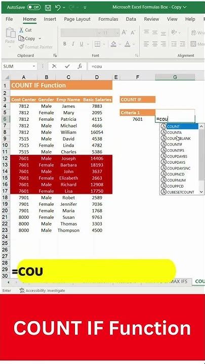 How To Use Countif Formula In Microsoft Excel Excel Countif Excelfunction Excelformula