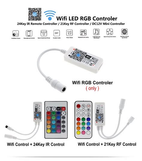 Dc V Wifi Led Rgb Wireless Controller Rgbw Controller Ir Rf Remote Control Ios Android For