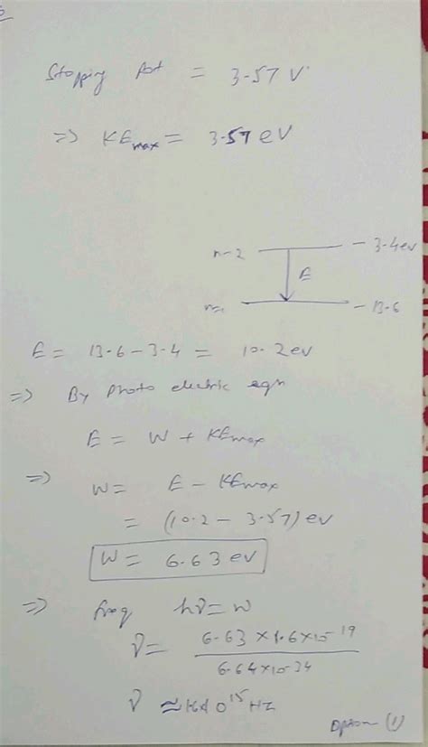 65 54 Monochromatic Radiation Emitted When Electron On Hydrogen Atom